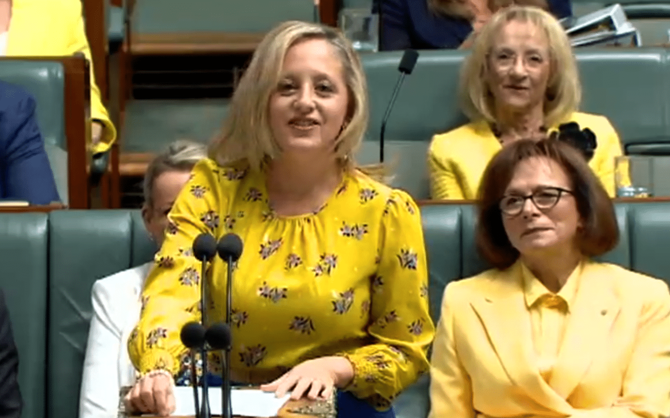 Female MPs wear yellow in parliament for endometriosis awareness