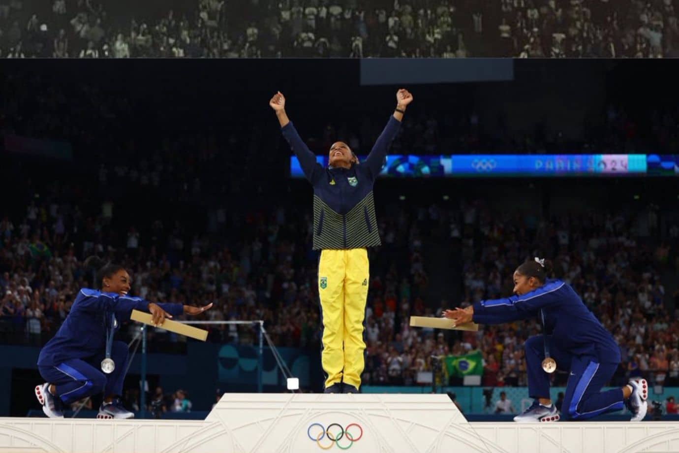 'We proved it's possible': Brazil's Rebeca Andrade joined by Simone ...