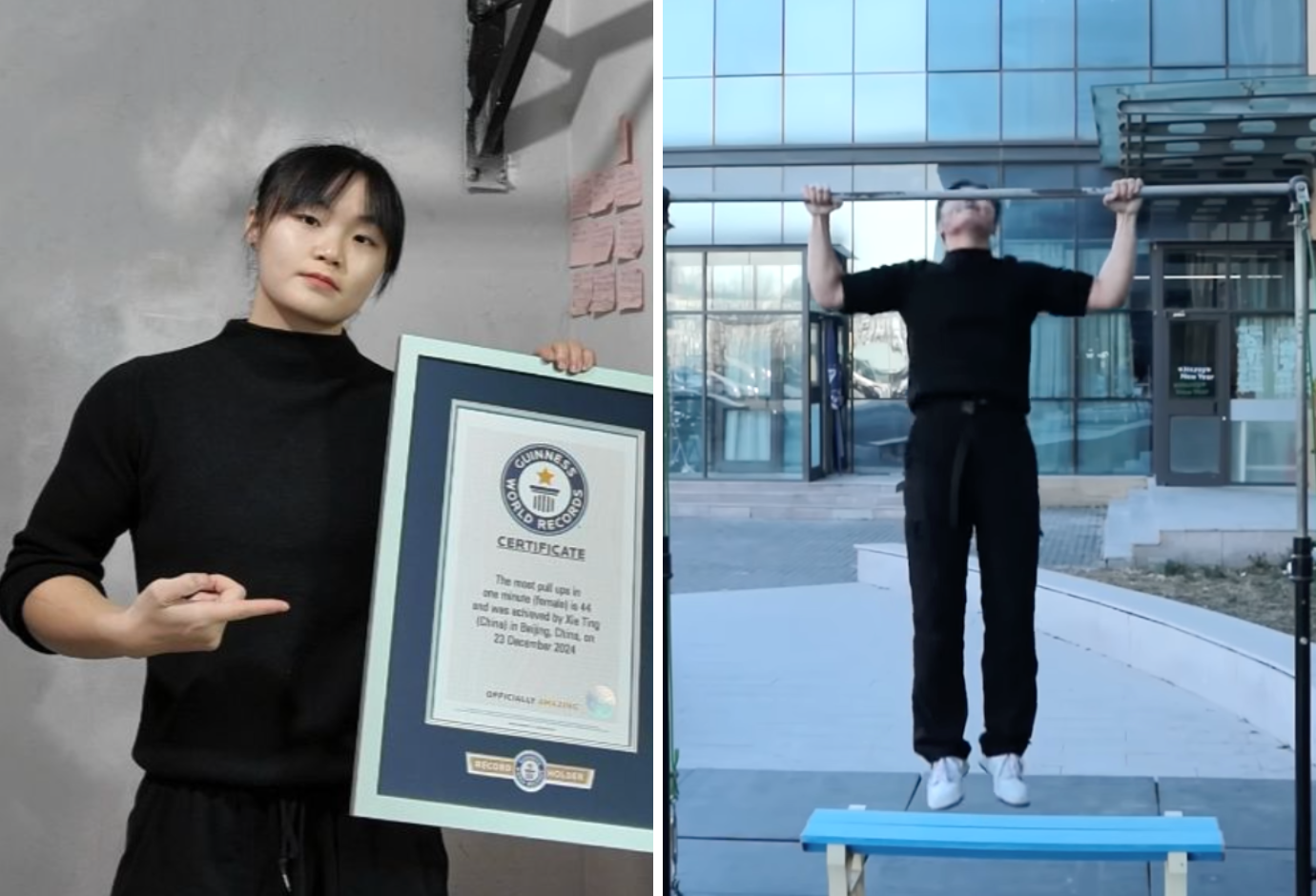 Woman breaks Guinness World Records for most pull-ups